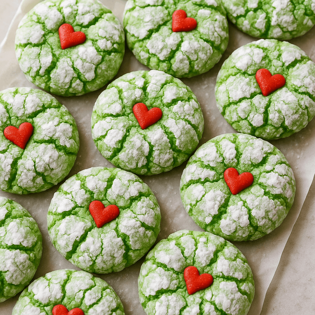 🎅 Grinch Crinkle Cookies — The Cutest Christmas Treat With A Heart ...