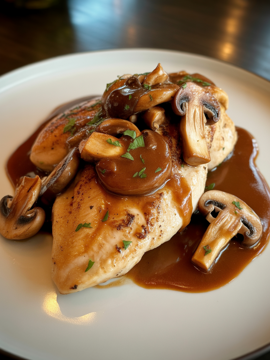 Traditional Italian Chicken Marsala With Rich Mushroom Wine Sauce ...